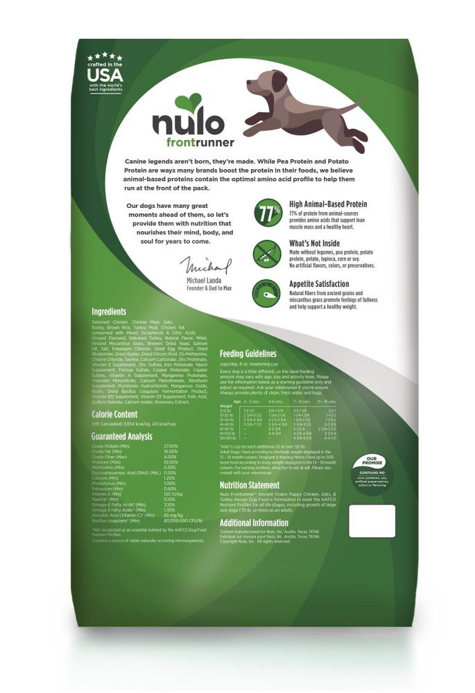Nulo Frontrunner Chicken, Oats & Turkey Puppy Dry Dog Food - Bothell ...
