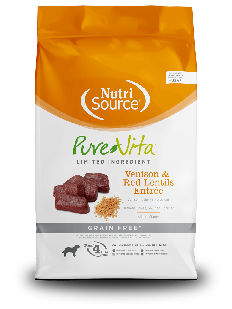 NutriSource® PureVita™ Venison & Red Lentils Entrée Grain Free Limited ...